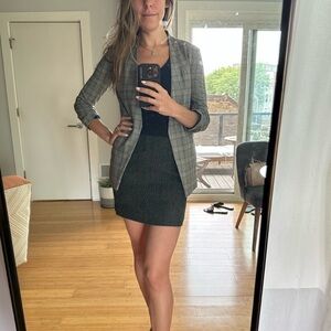 Aritzia | Jackets & Coats | Babaton Power Blazer Check Grey | Poshmark